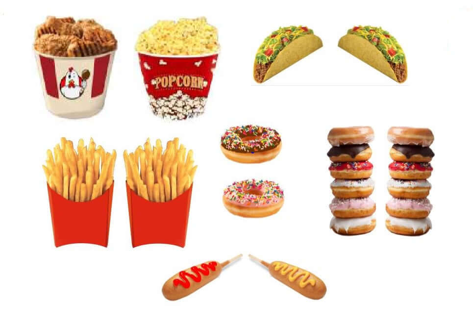 "Junk Food" Photo Booth Props - 6 piece set