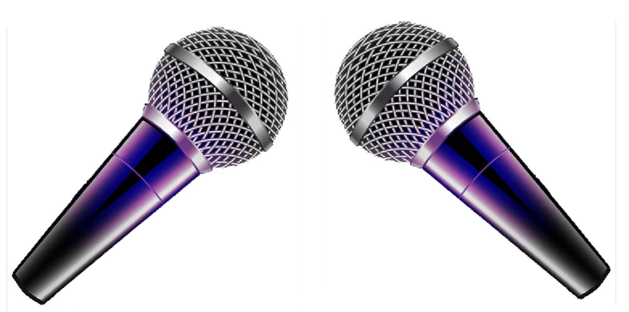 Microphone Photo Booth Prop Double Sided 15"